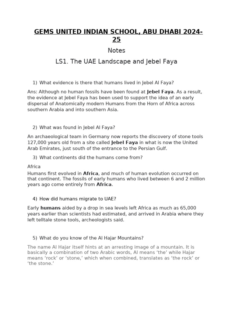 UAE SST NOTES | PDF | United Arab Emirates | Arabian Peninsula