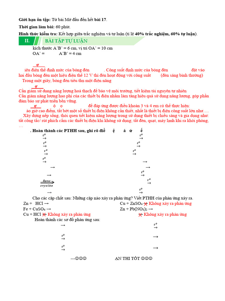 Khtn9 Goi y Tra Loi Tl Lms | PDF