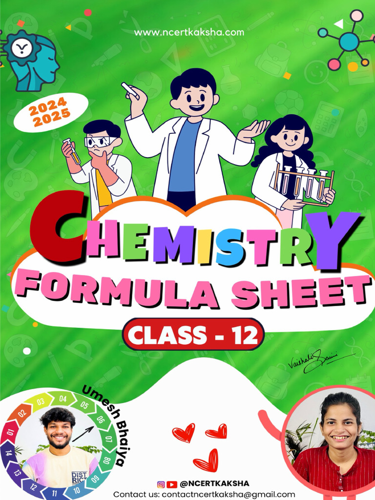 Chemistry Formula Sheet | PDF