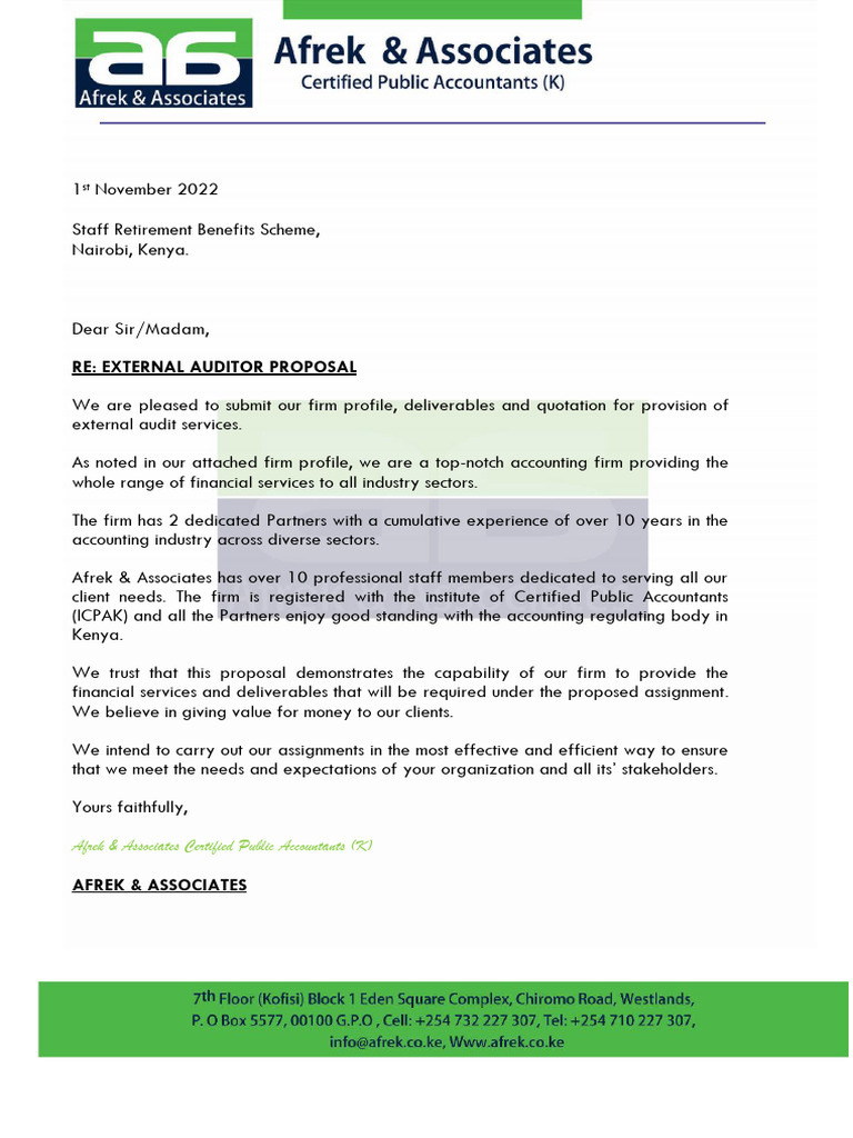 External Audit Proposal for Pension Scheme | PDF | Audit | Accounting