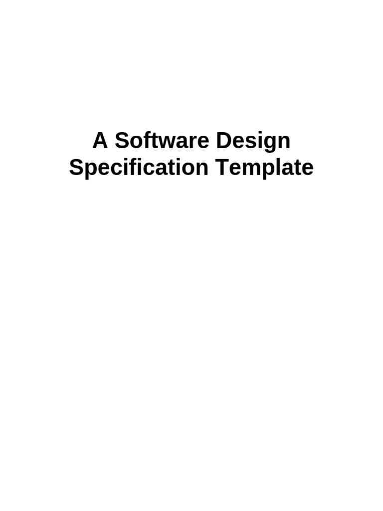 Software Design Specification Template | PDF | System | Databases