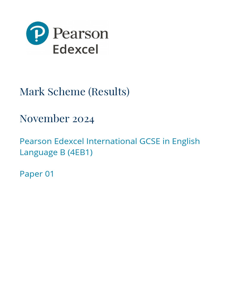 English Language B - Mark Scheme (Nov 2024) | PDF