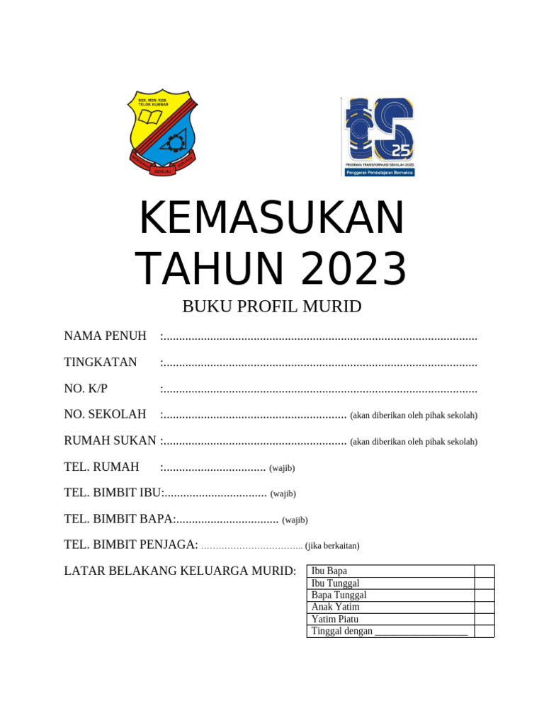 Buku Rekod Profil Pelajar | PDF