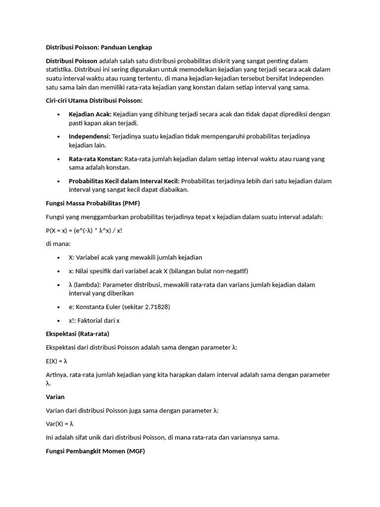 Distribusi Poisson | PDF