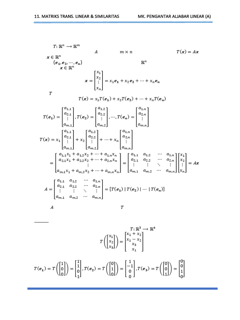 Matriks Transformasi Linear Dan Similaritas | PDF