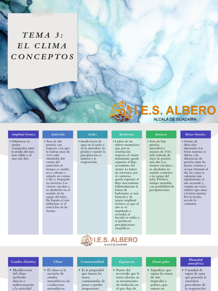 Tema 3 El Clima Conceptos | PDF | Clima | Herida