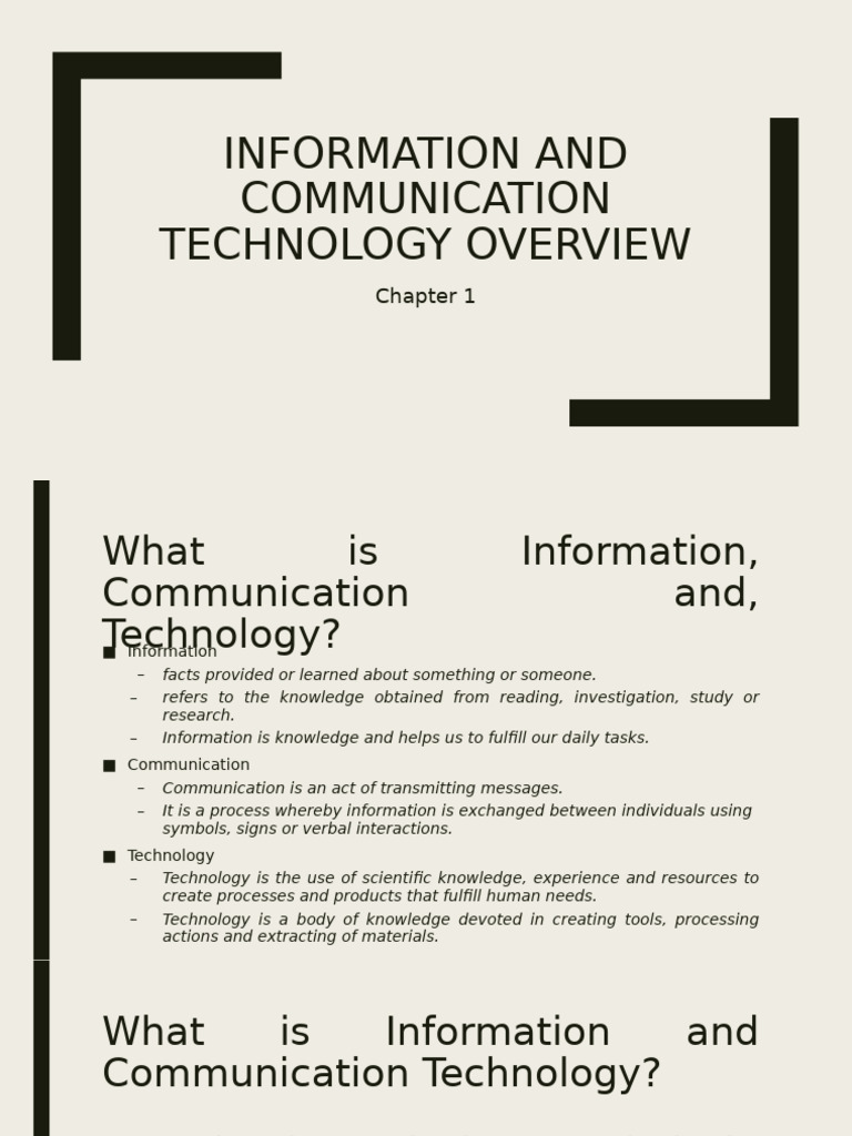 Overview of Information Communication Technology | PDF | Communication ...