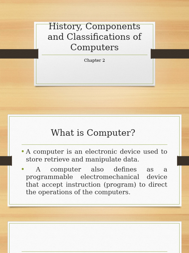 History, Components and Classifications of Computers | PDF | Classes Of Computers | Manufactured ...