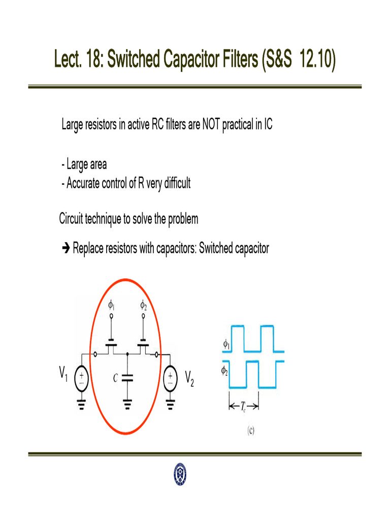 Lect 18 Switched Capacitor Filters | PDF | Electronic Filter ...
