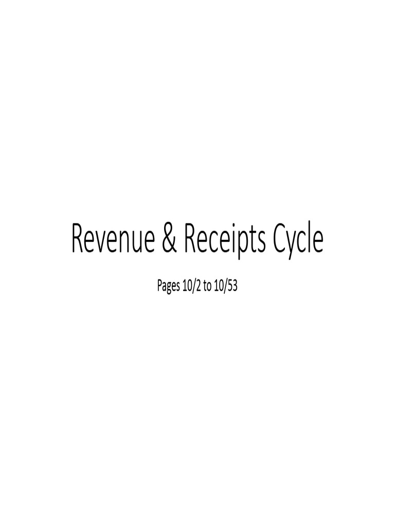 6.revenue and Receipts Cycle - Students Version | PDF | Internal ...