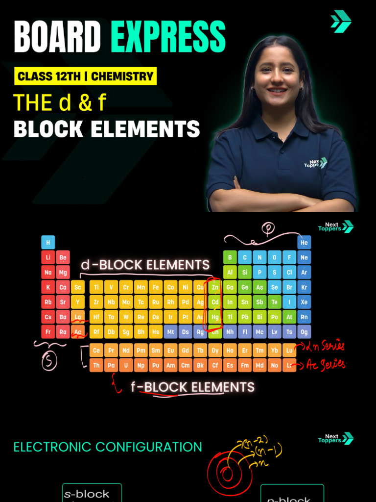 D and F Block Elements | PDF