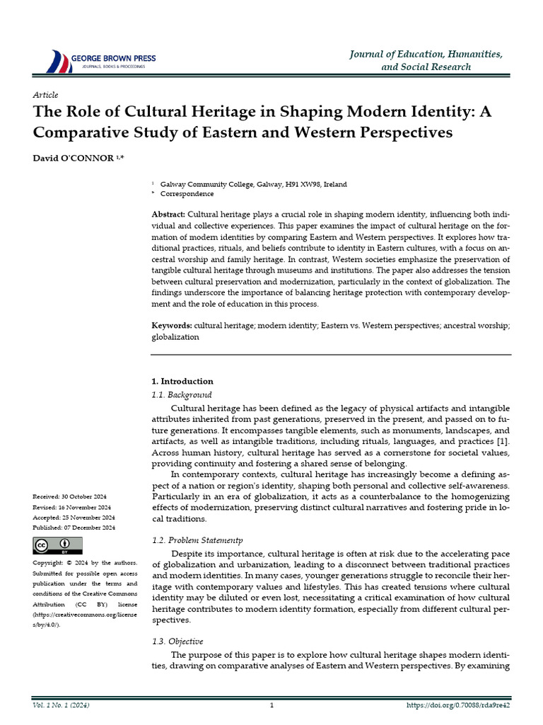 The Role of Cultural Heritage in Shaping Modern Id | PDF | Cultural ...
