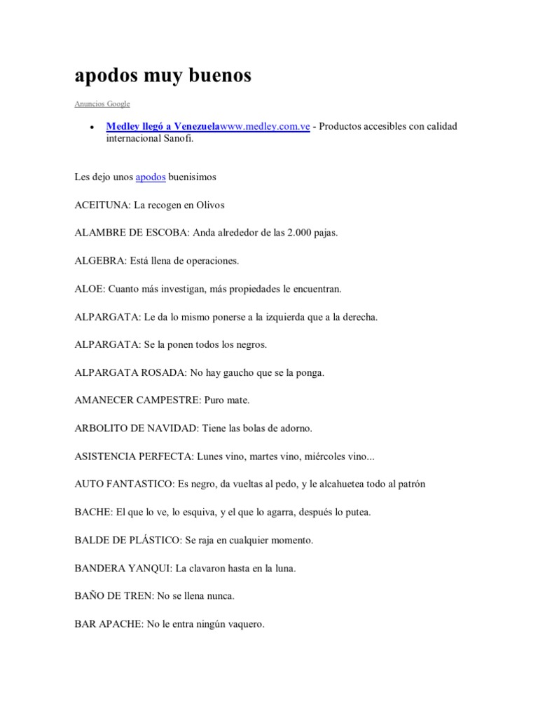 Apodos Muy Buenos | PDF