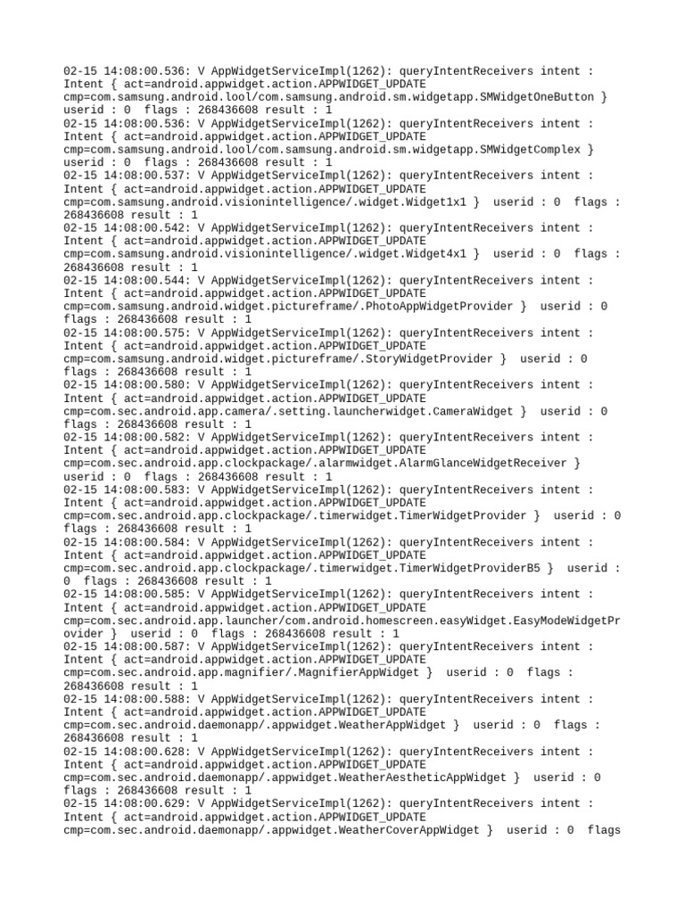 Appwidget History Log0 | PDF
