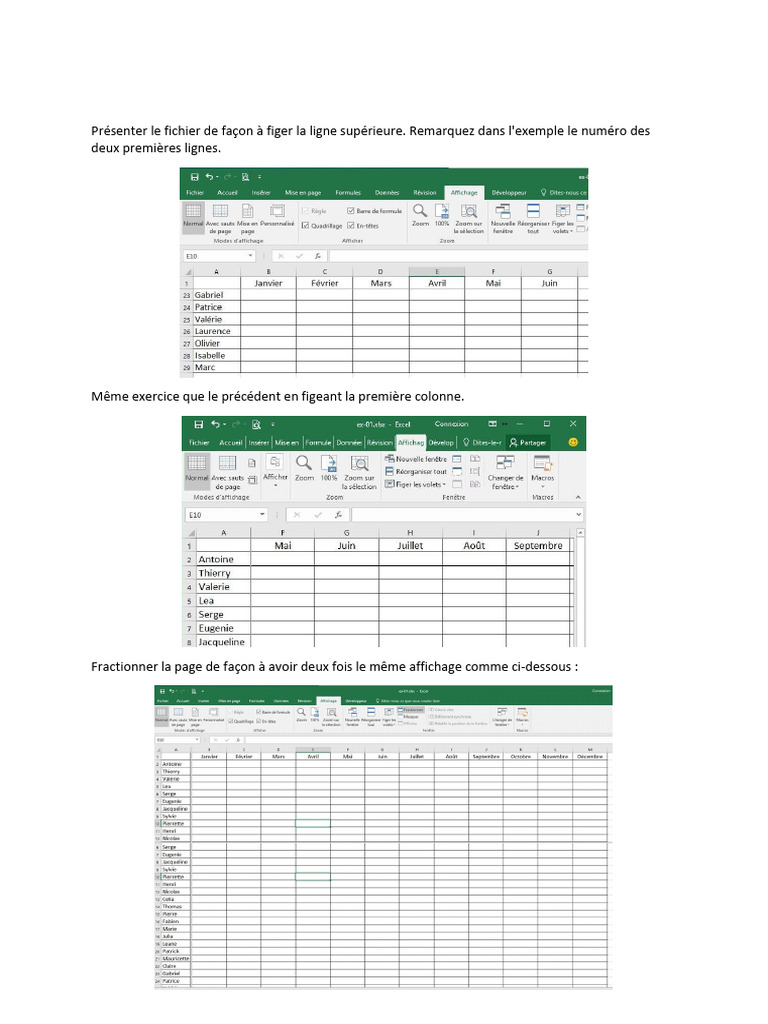 Gérer l'affichage et les données dans Excel | PDF | Microsoft Excel ...