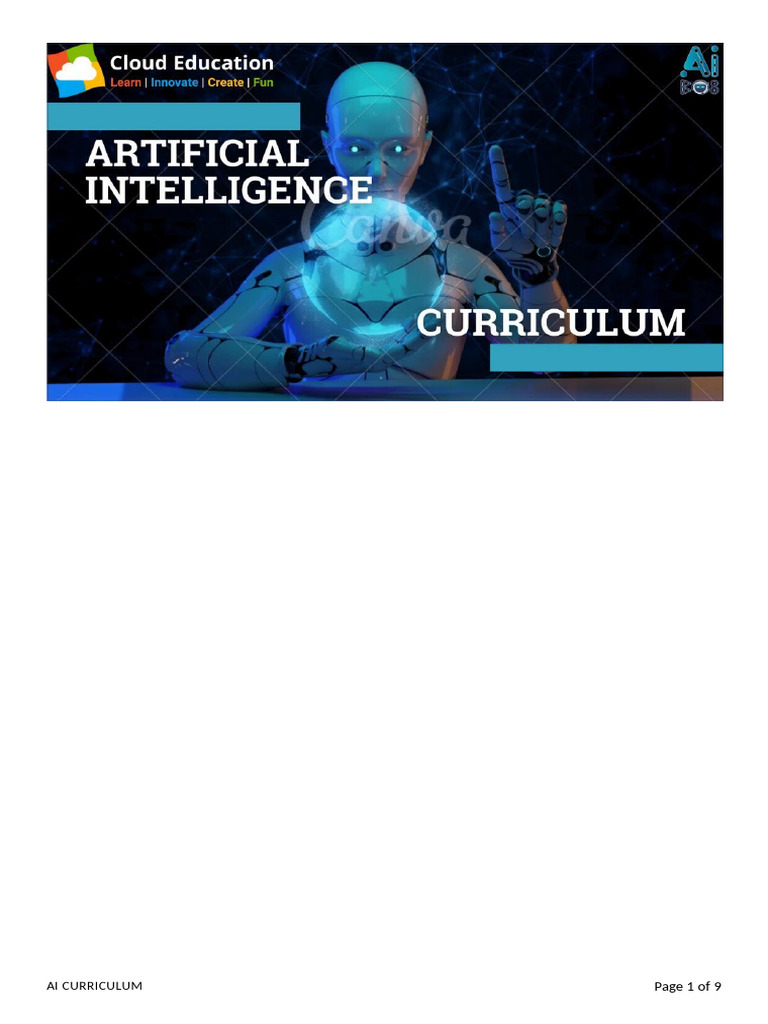 Ai Curriculum: Page 1 of 9 | PDF