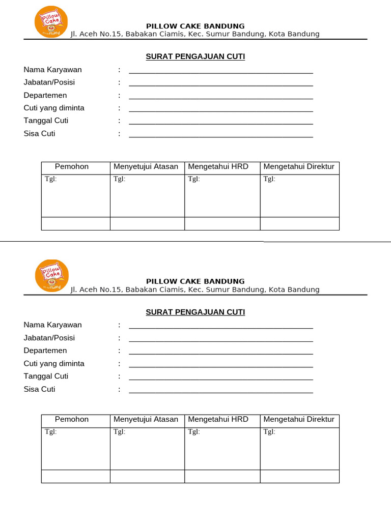 Memo Pengajuan Cuti | PDF