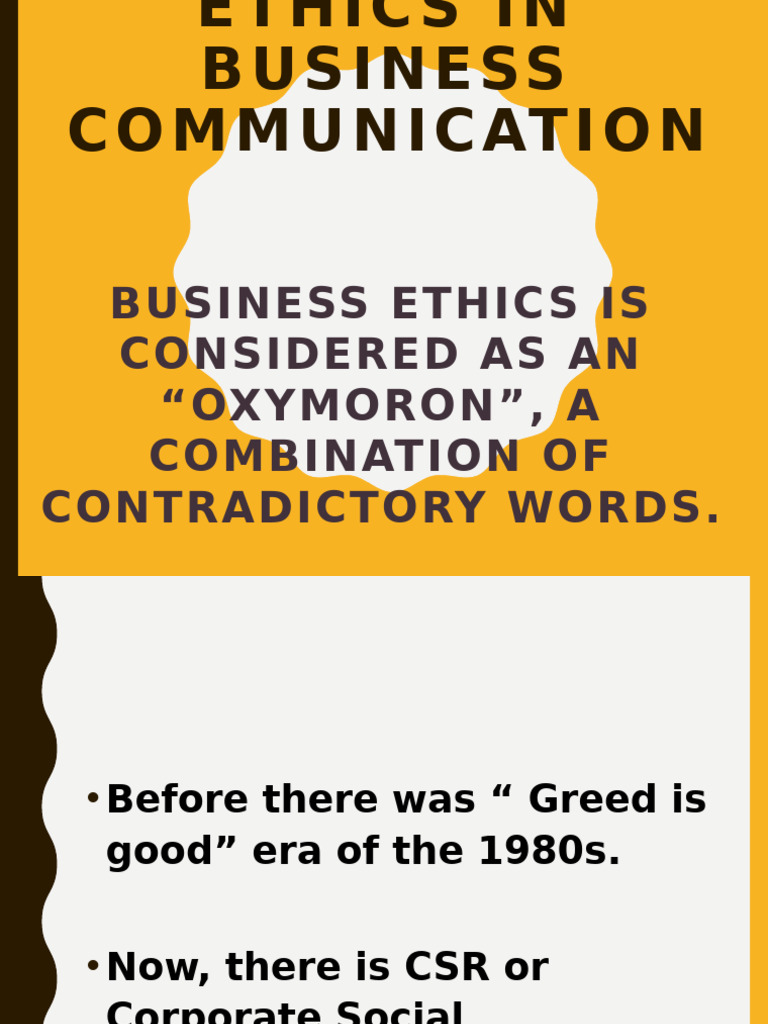 Business Ethics in Communication | PDF | Business Ethics | Golden Rule