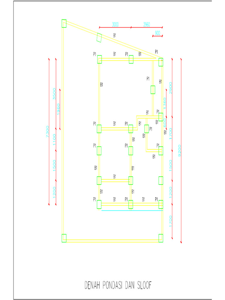 Denah Pondasi Dan Sloof | PDF