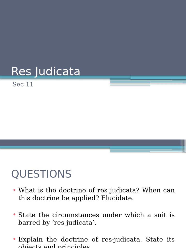 8 res judicata | PDF | Lawsuit | Res Judicata