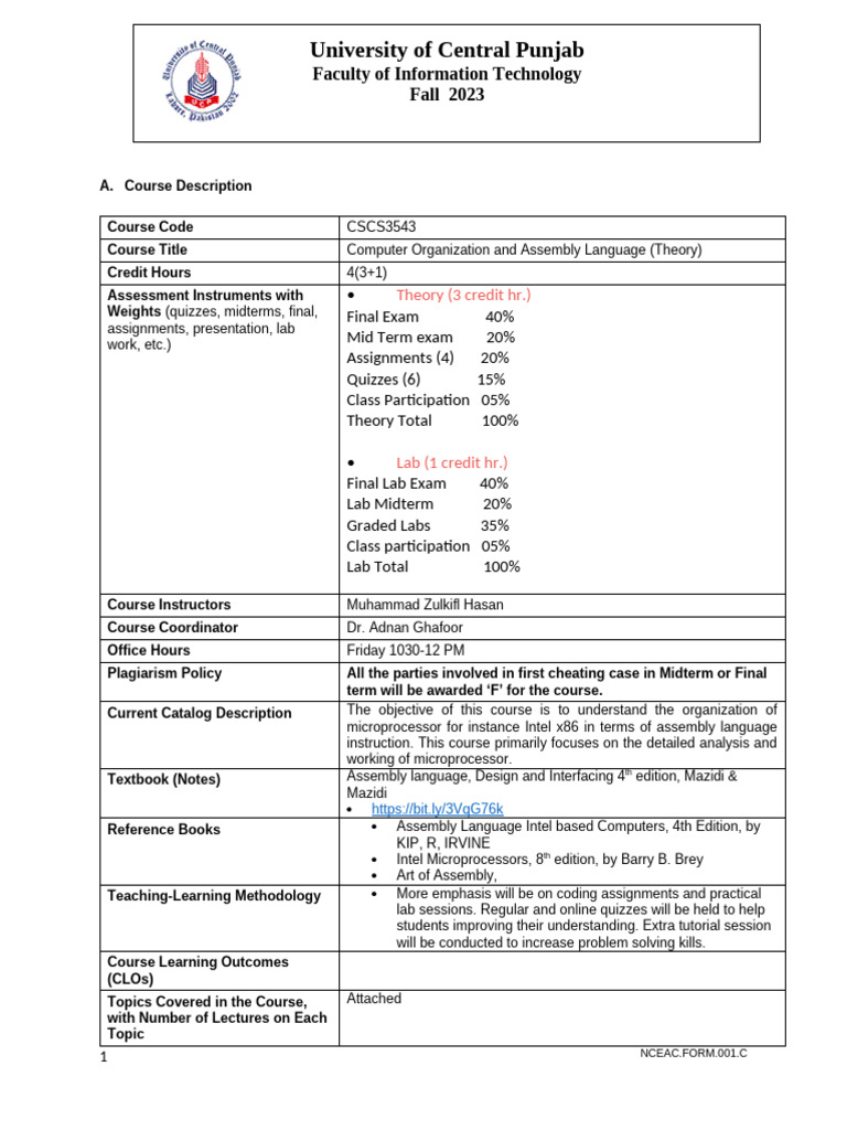 Computer Organization & Assembly Course | PDF | Assembly Language | Computer Architecture