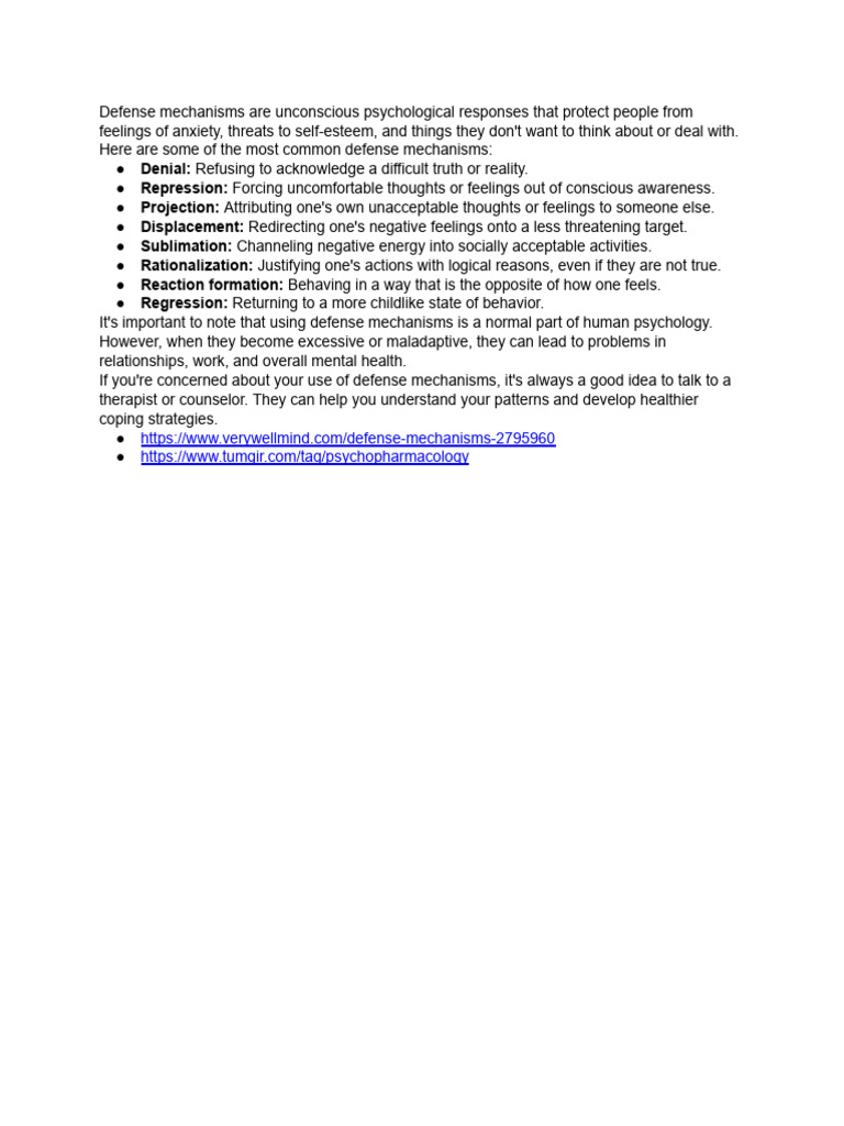 Defense Mechanism | PDF