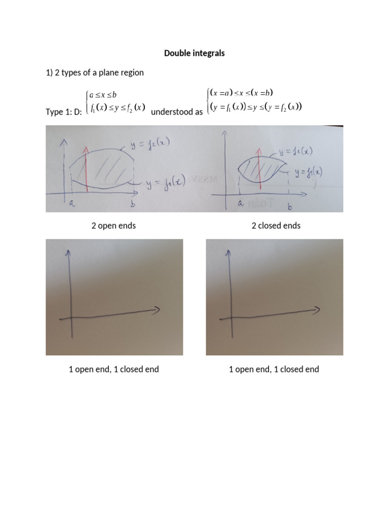 Double Integrals Review | PDF