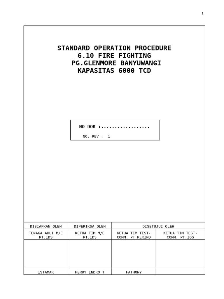 SOP 6.10 FIRE FIGHTING-Rev 1 | PDF