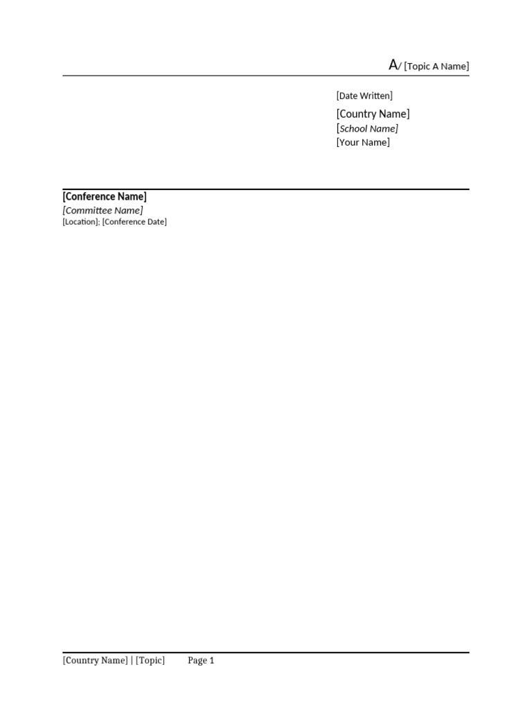 Position Paper Blank Template 2 | PDF