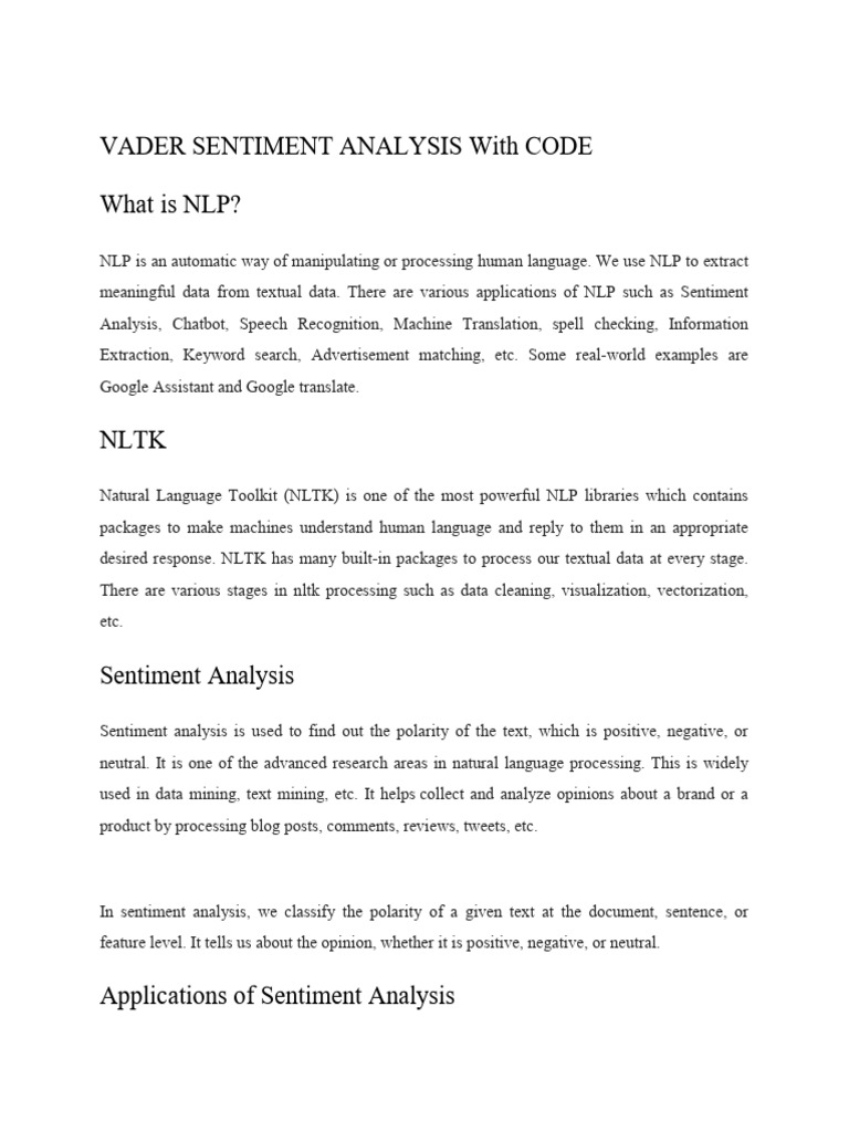Vader - Sentiment - Analysis | PDF | Communication | Learning