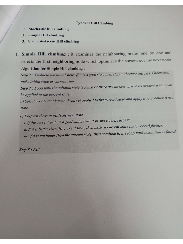 Types of Hill Climbing | PDF