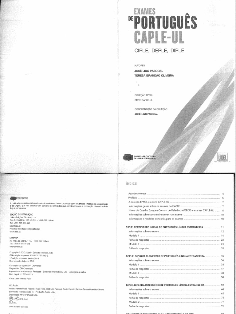 EXAMES DE PORTUGUES CAPLE UL (1) | PDF