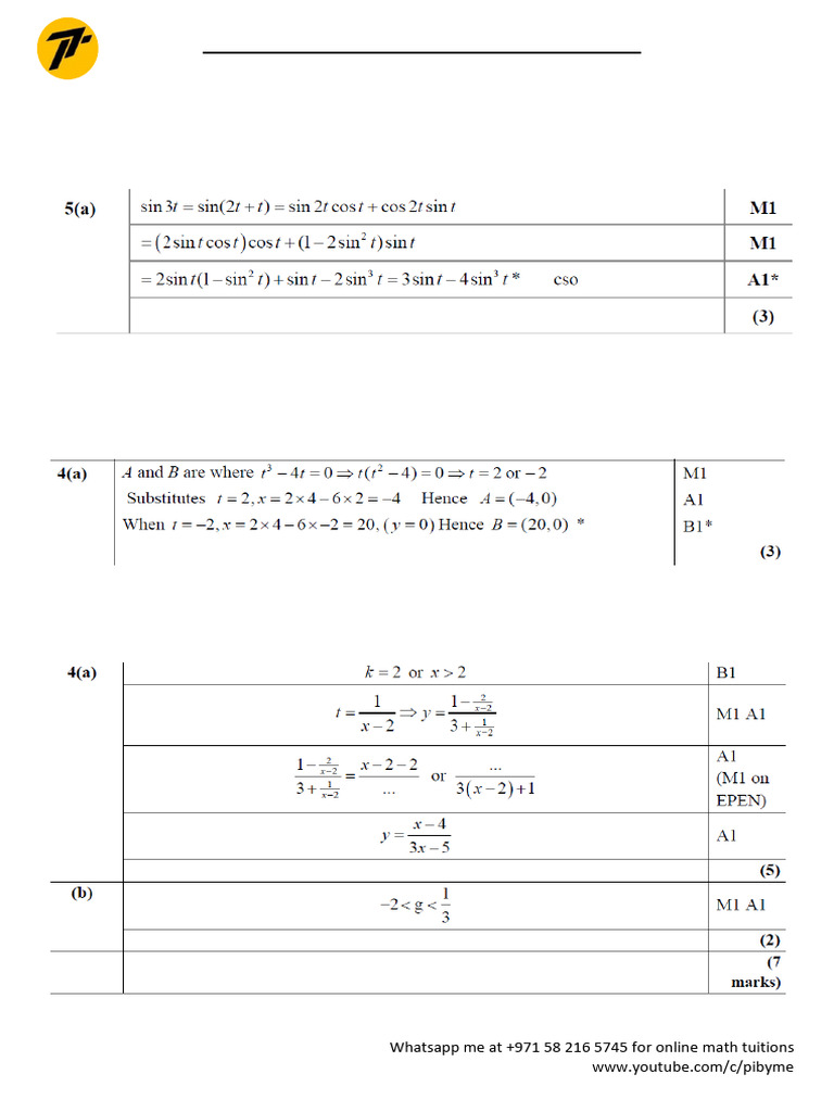IAL Pure math4_CH3-Coordinate Geometry_MS | PDF