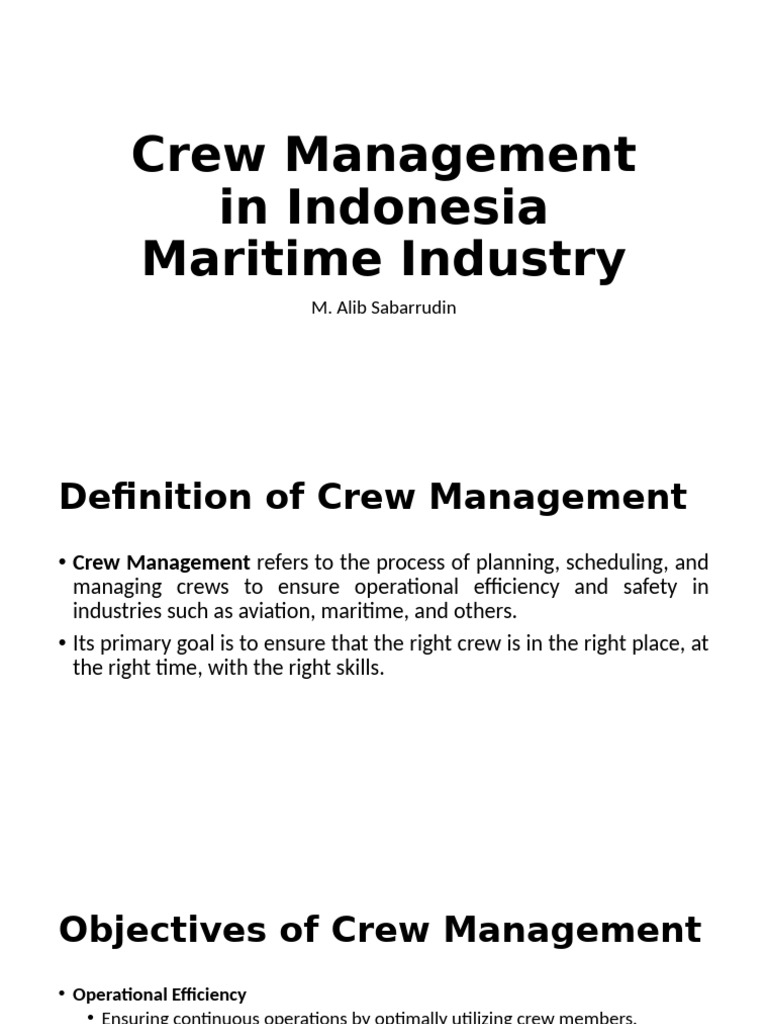 Crew Management in Indonesia's Maritime Sector | PDF | Regulatory ...