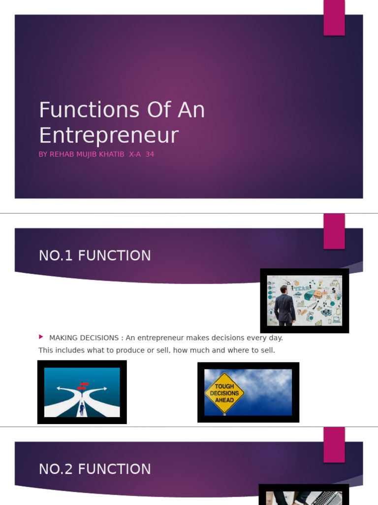 Key Functions of Entrepreneurs | PDF