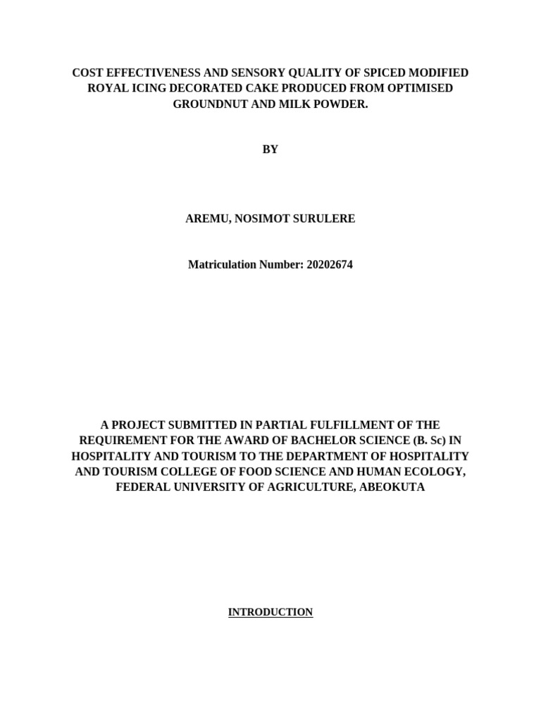 Proposal Chapter 1&2 2 | PDF | Cakes | Peanuts