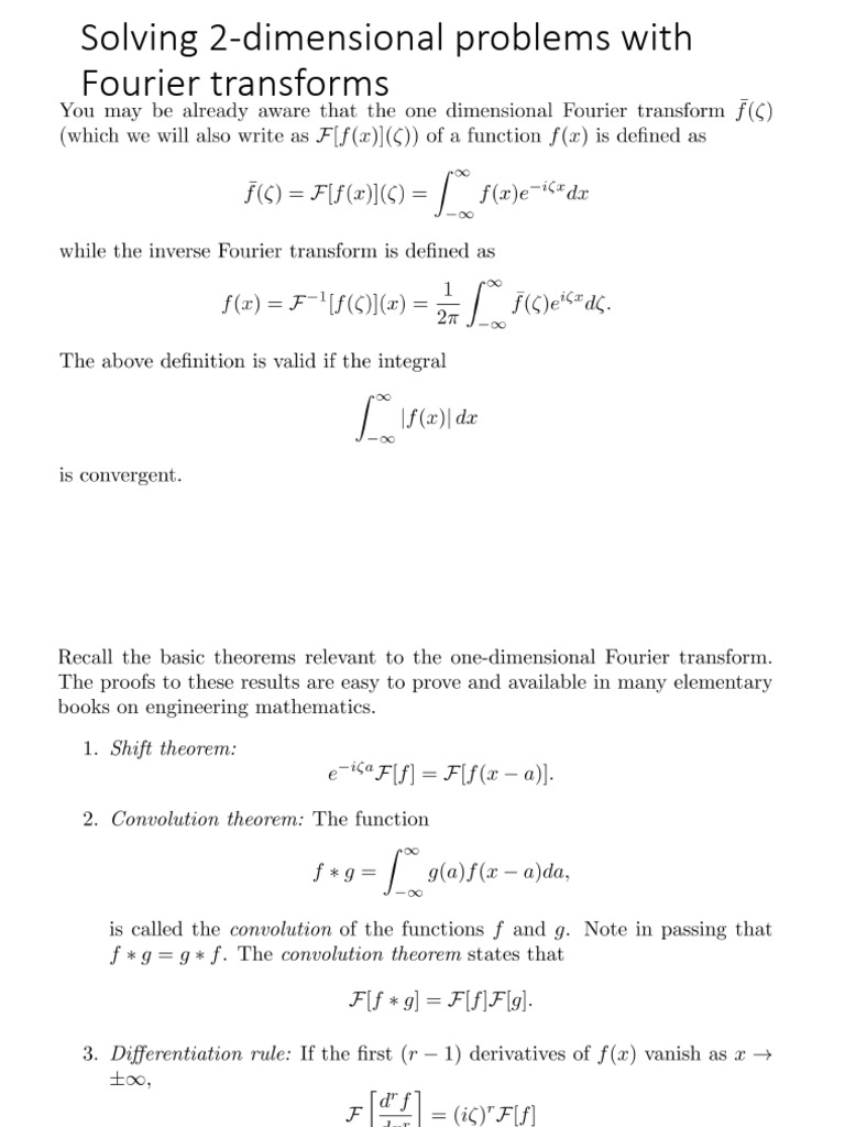 Fourier Transformation Method | PDF