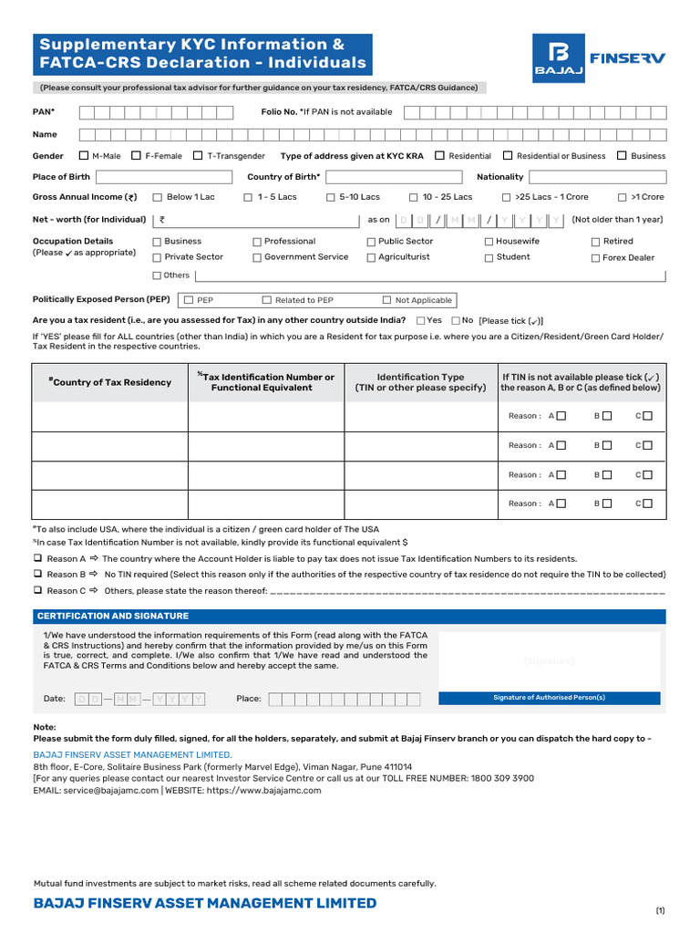 Fatca Form Individual | PDF | Taxes | Government