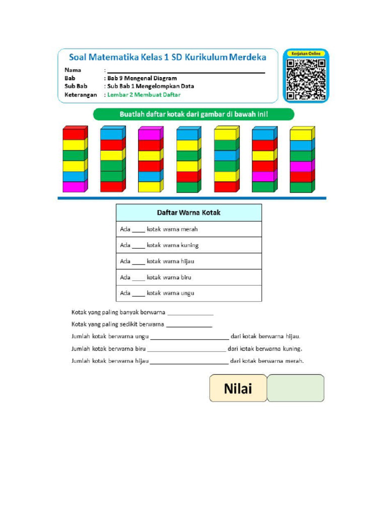 Soal Mtk Kls 1 Diagram | PDF