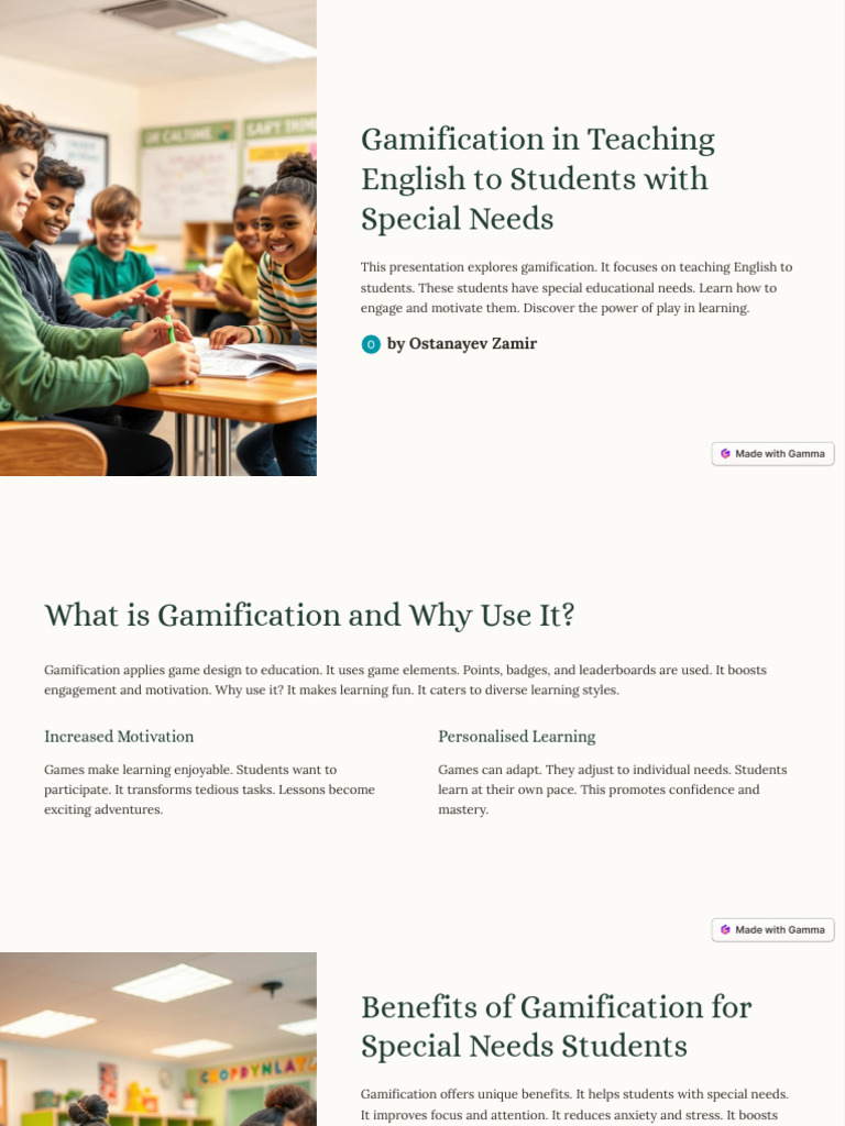 Gamified English for Special Needs | PDF