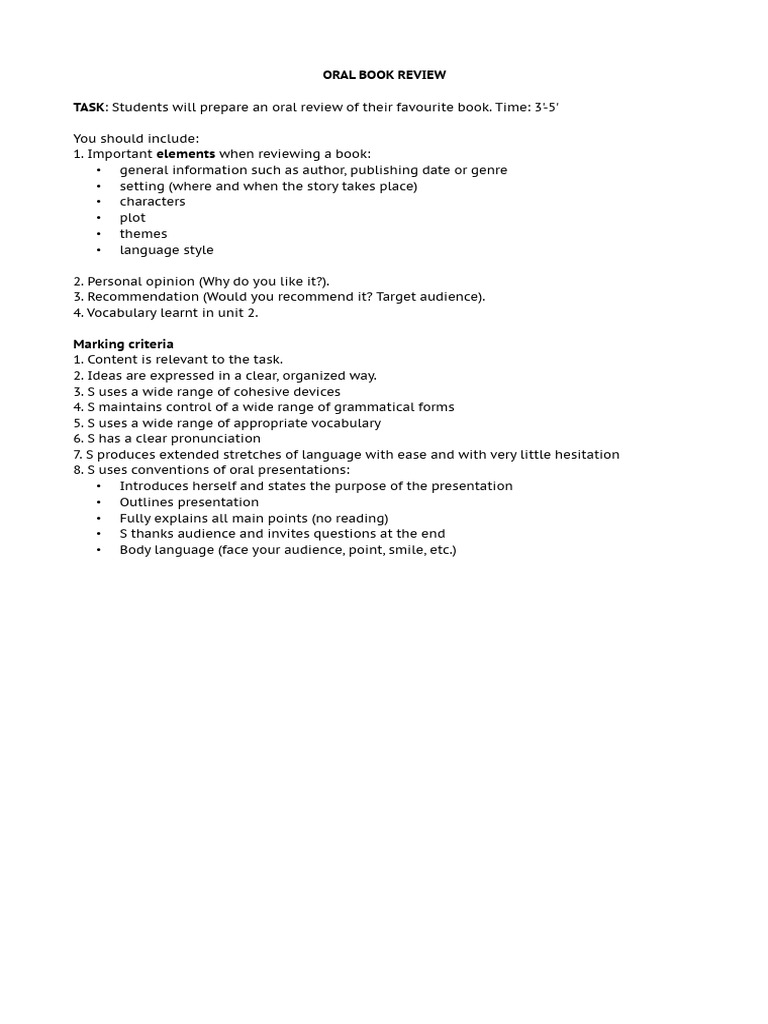 Oral Presentation-Book Review | PDF