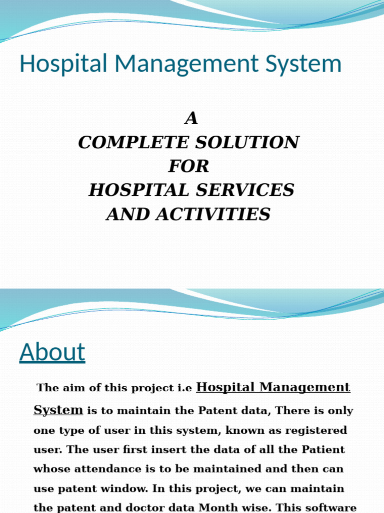 Hospital Management System Ppt | PDF