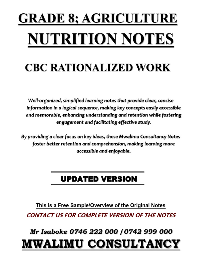 Grade 8 Agriculture Nutrition Notes | PDF | Pest (Organism) | Vegetables