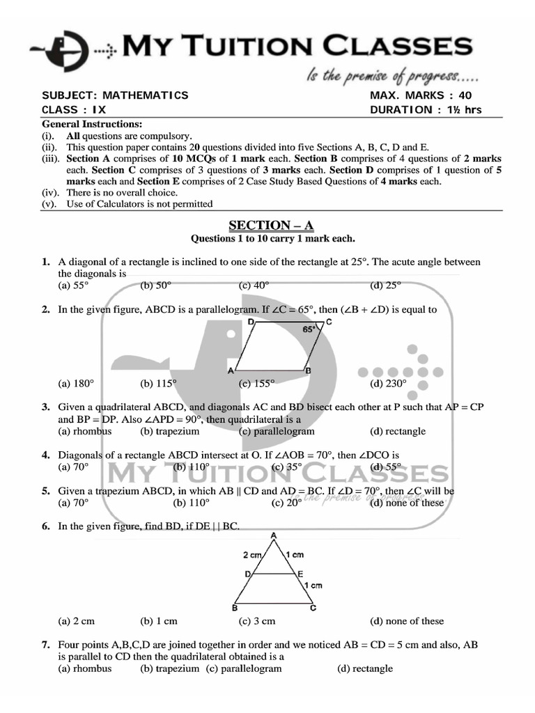 Maths class 9th | PDF