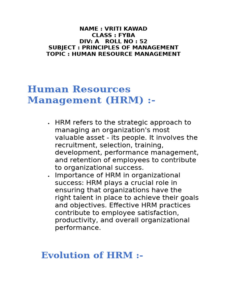 (Sem 2) Human Resources Management | PDF | Human Resource Management ...