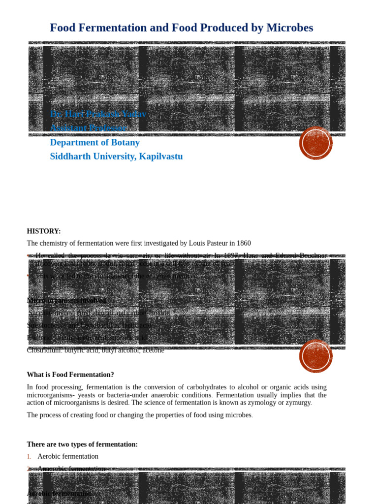 Food Fermentation and microbes | PDF | Fermentation | Fermentation In ...
