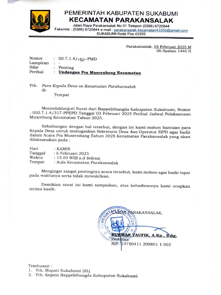 Undangan Pra Musrenbang | PDF