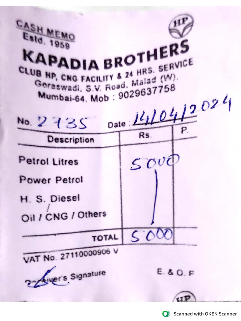 Fuel Receipt 2 | PDF