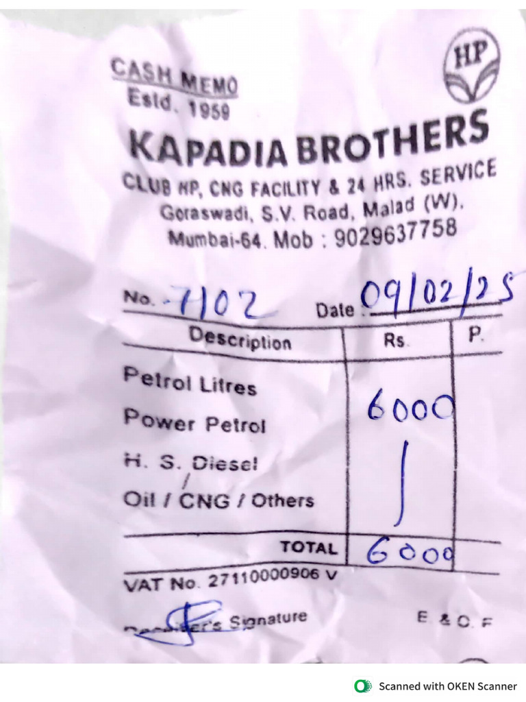 Fuel Receipt 3 | PDF