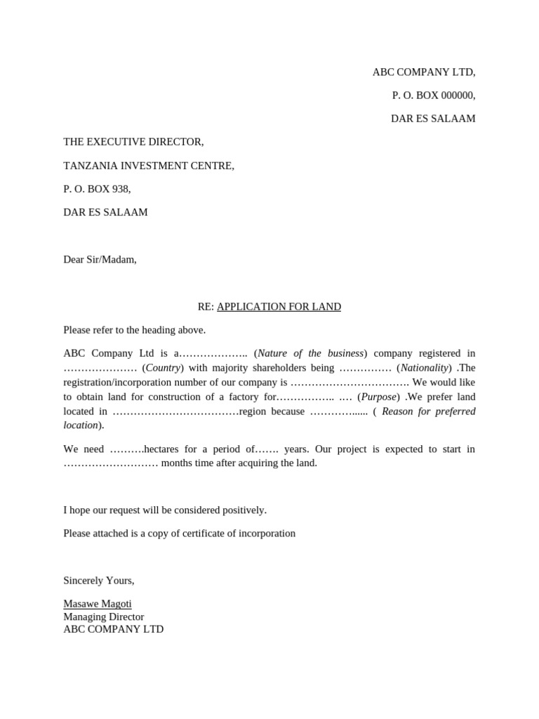 Sample Letter Application | PDF